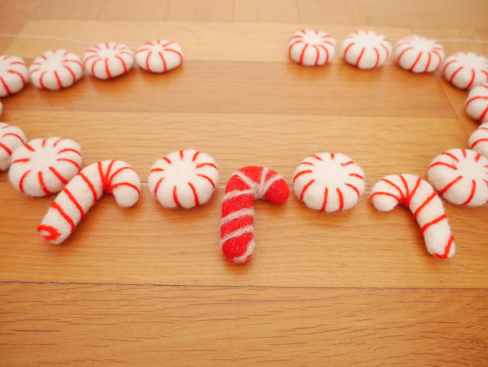 Red Peppermint Candy Garland Felt Peppermint Patties Garland - Etsy