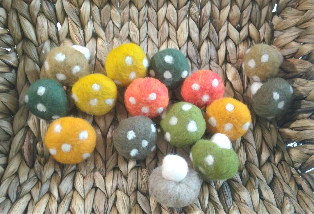 Felt Forest Mushrooms, Needle Felted Wool Toadstool, DIY Mobile Garland ...
