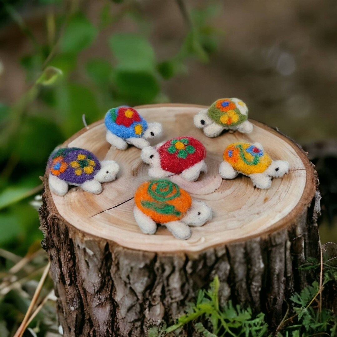 Felt Turtle Figurine - Felted Turtle Shape - Protection Calming Energy ...