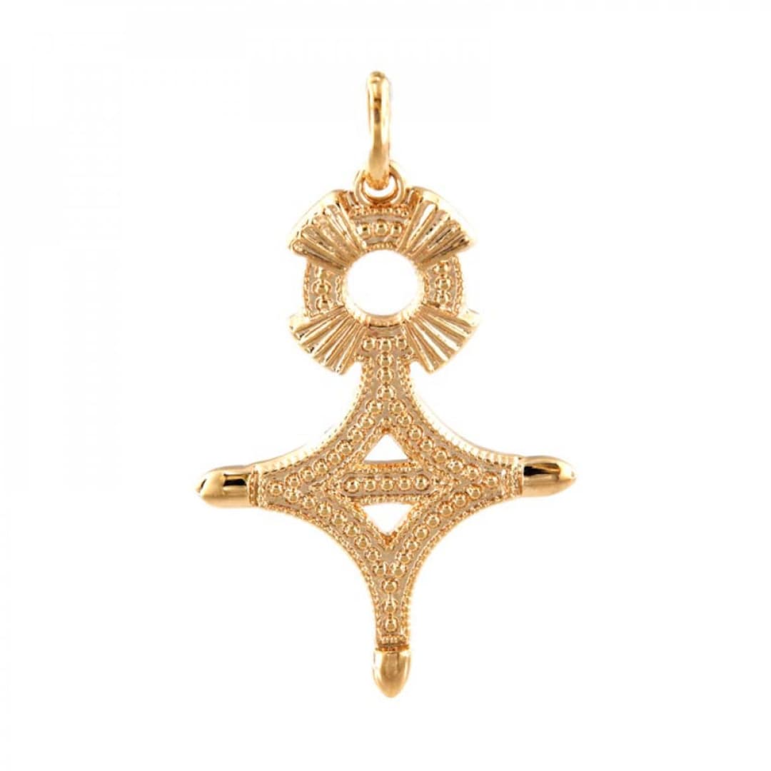 Pendentif Croix du Sud ou Croix d'Agadez Plaqué Or 3 Microns 14 Carats ...