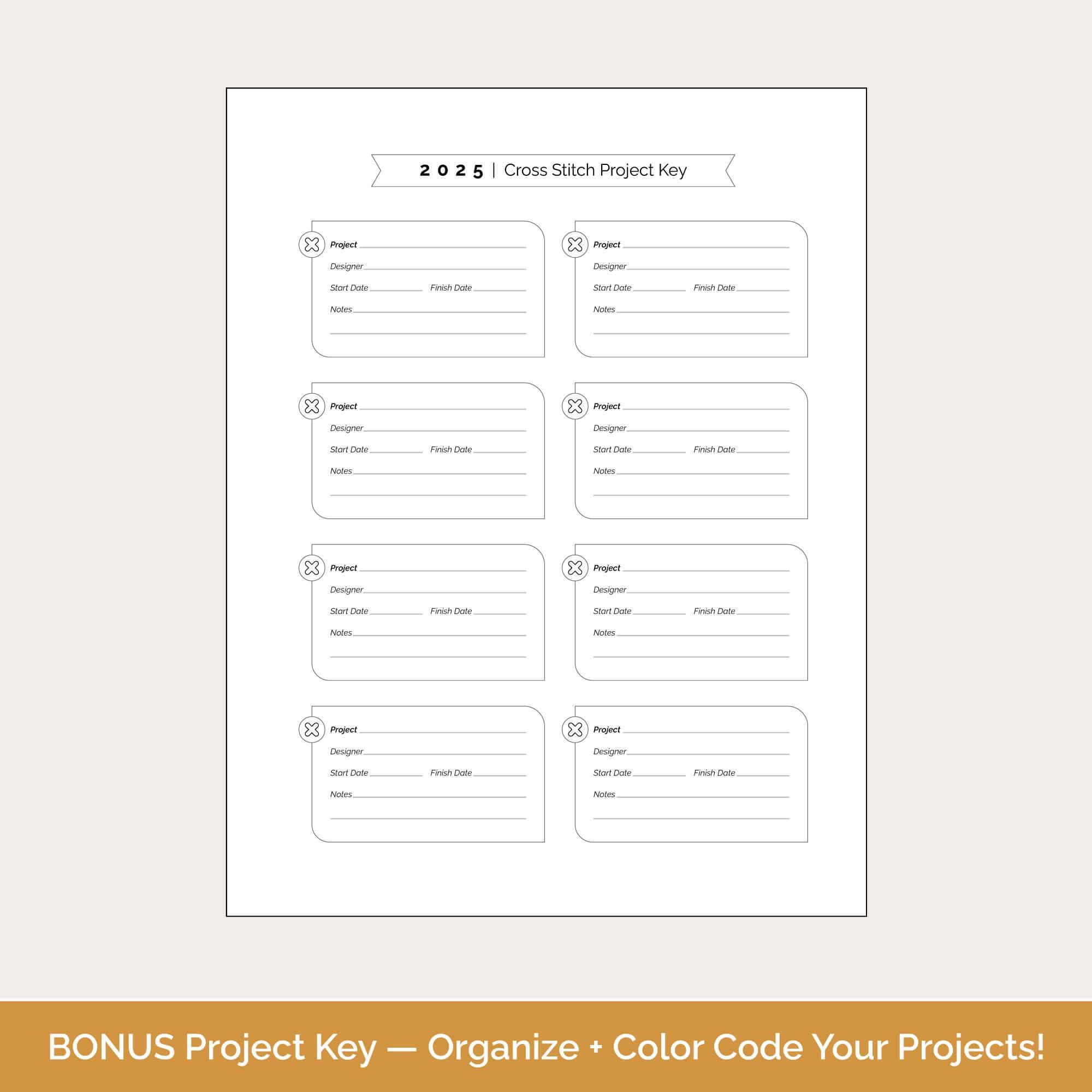 2025 Cross Stitch Tracker | Year in Stitches | Daily Stitching Habit ...