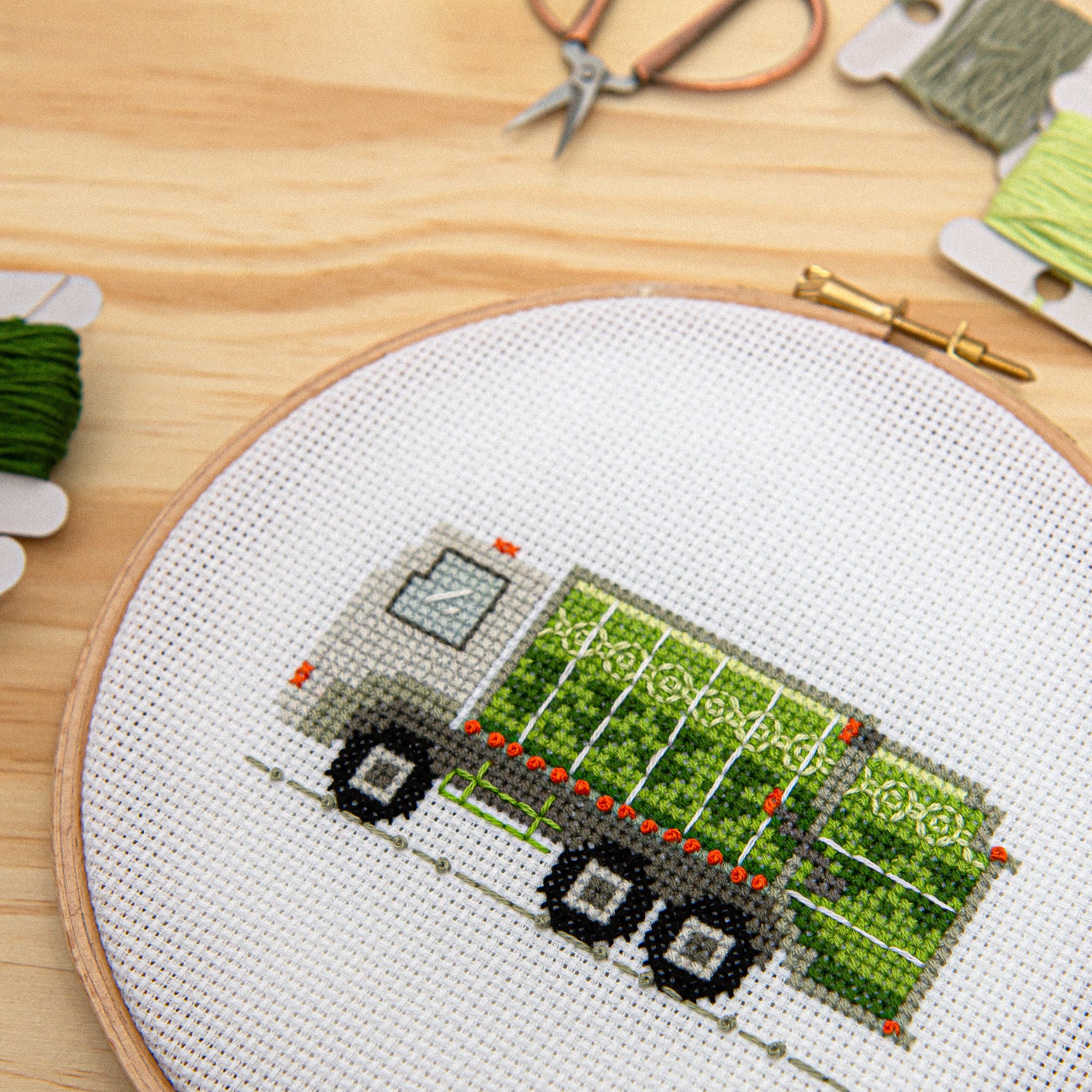 Garbage Trucks Roll Modern Cross Stitch Pattern Instant Download PDF ...