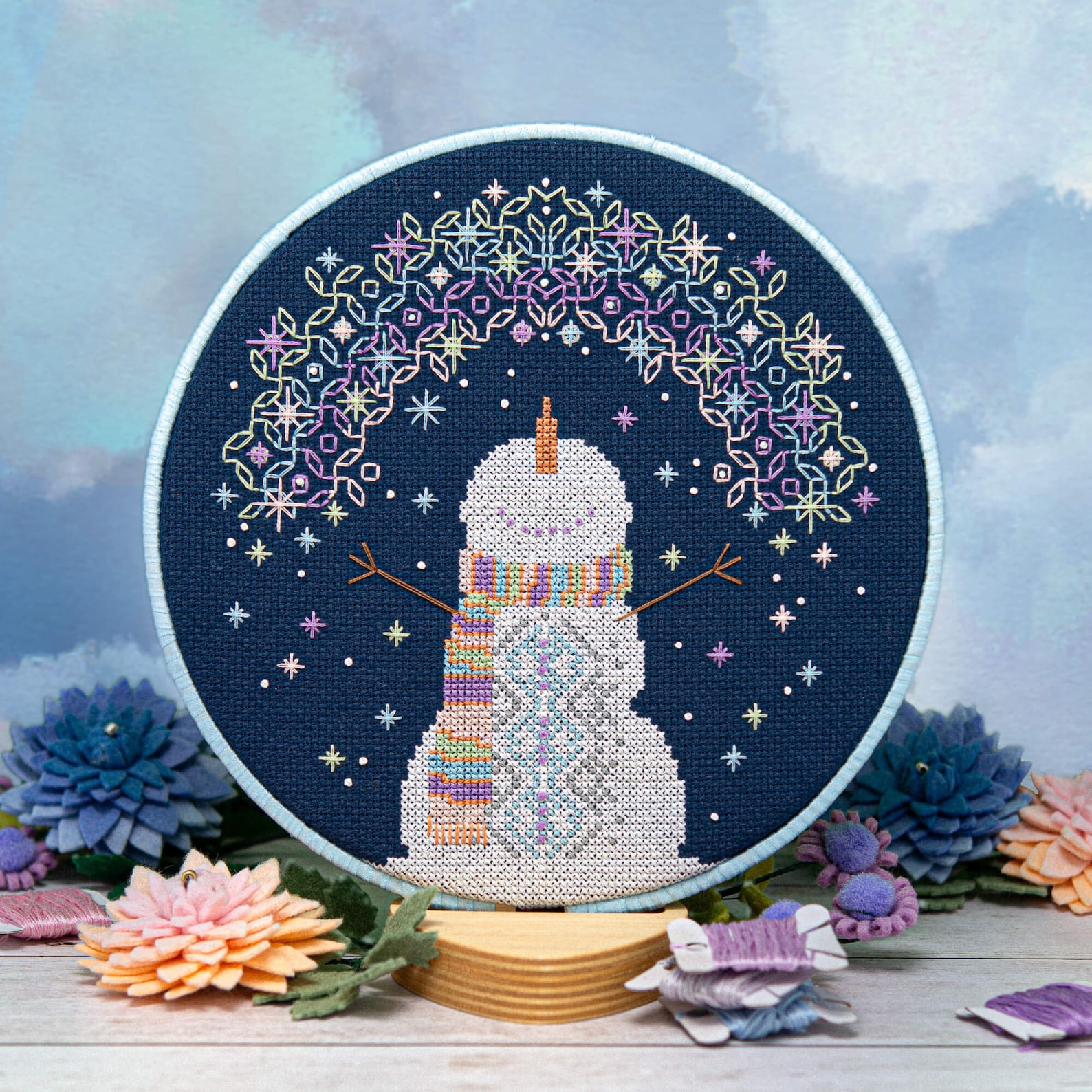 Magical Snowflakes Counting Puddles PDF Cross Stitch Pattern - Modern ...