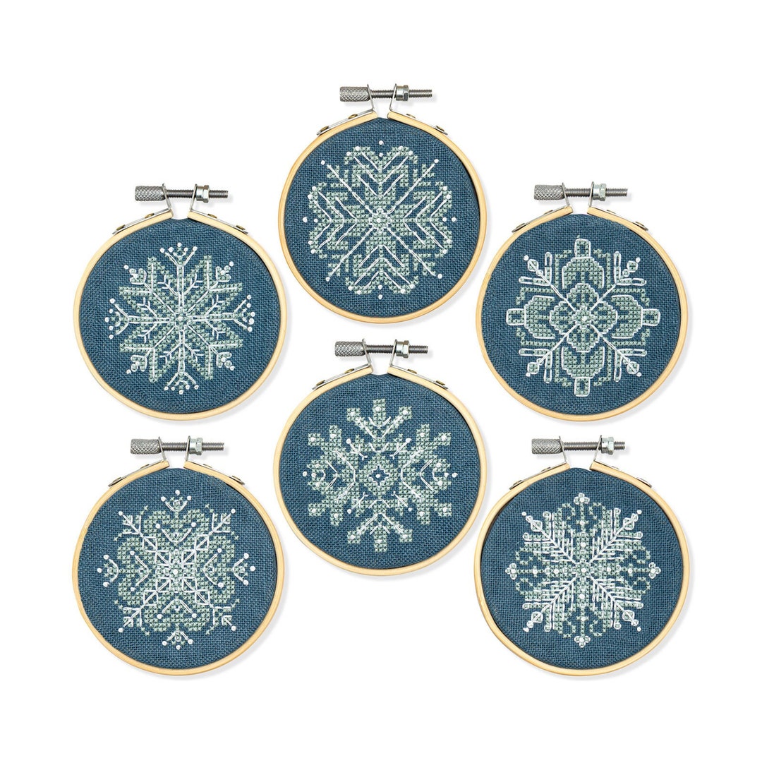 Mini Snowflake Ornaments - Modern Cross Stitch Pattern - Instant ...