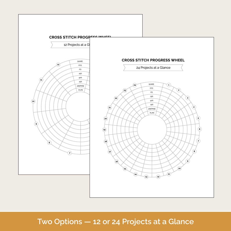 Cross Stitch Project Tracker Wheel: Printable Planner (instant Download ...