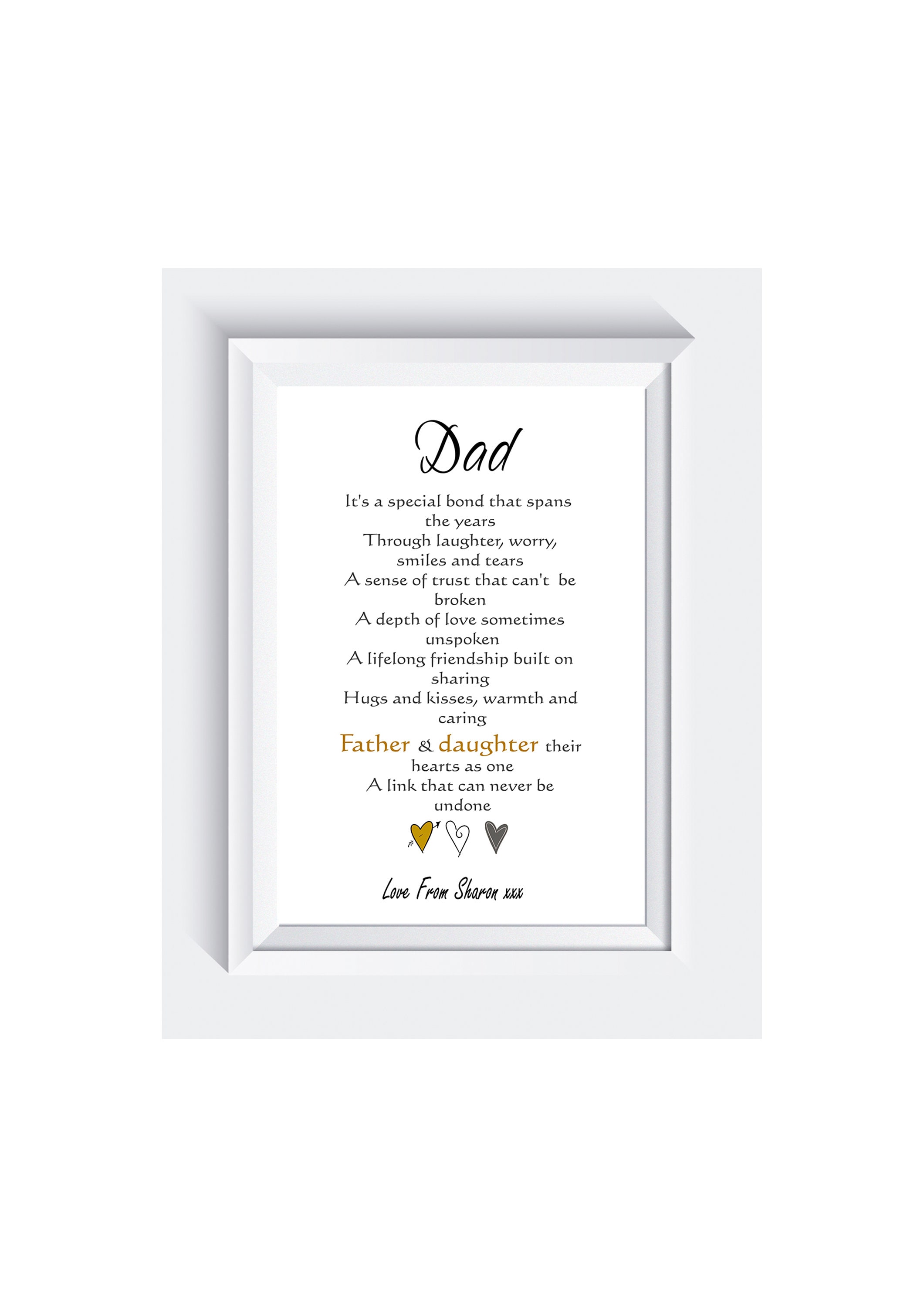 Personalised Poem for Dad From Daughter A4 Print Only Unframed | Etsy