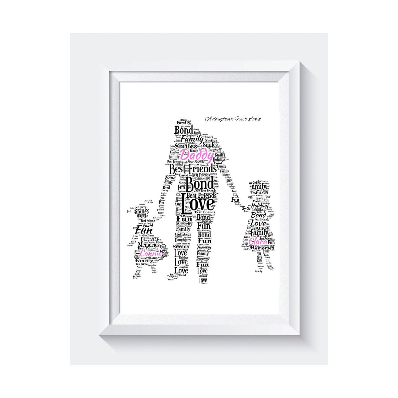 Personalised Dad Daddy Daughters Word Art Gift for Dad Print - Etsy
