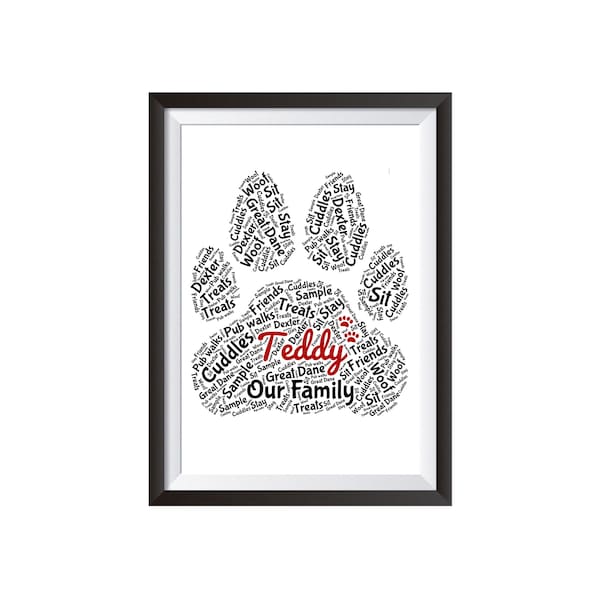 Paw Print Word Art - Etsy