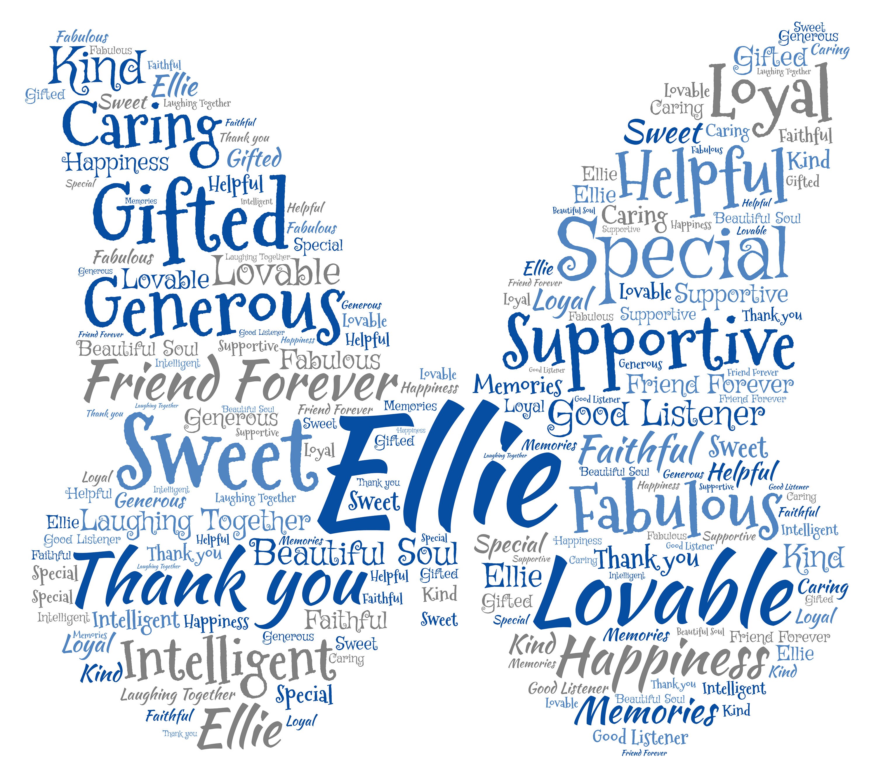 Personalised Word Art Butterfly Gift Keepsake Digital File | Etsy UK