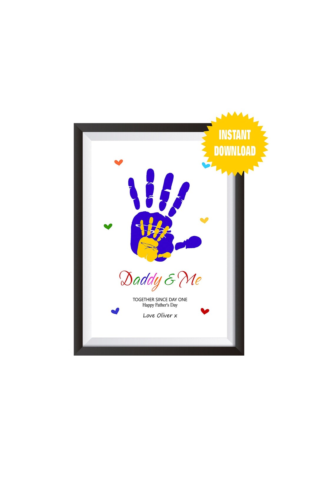 Father's Day Handprint Art Craft Gift for Dad From Baby Toddler Memory ...