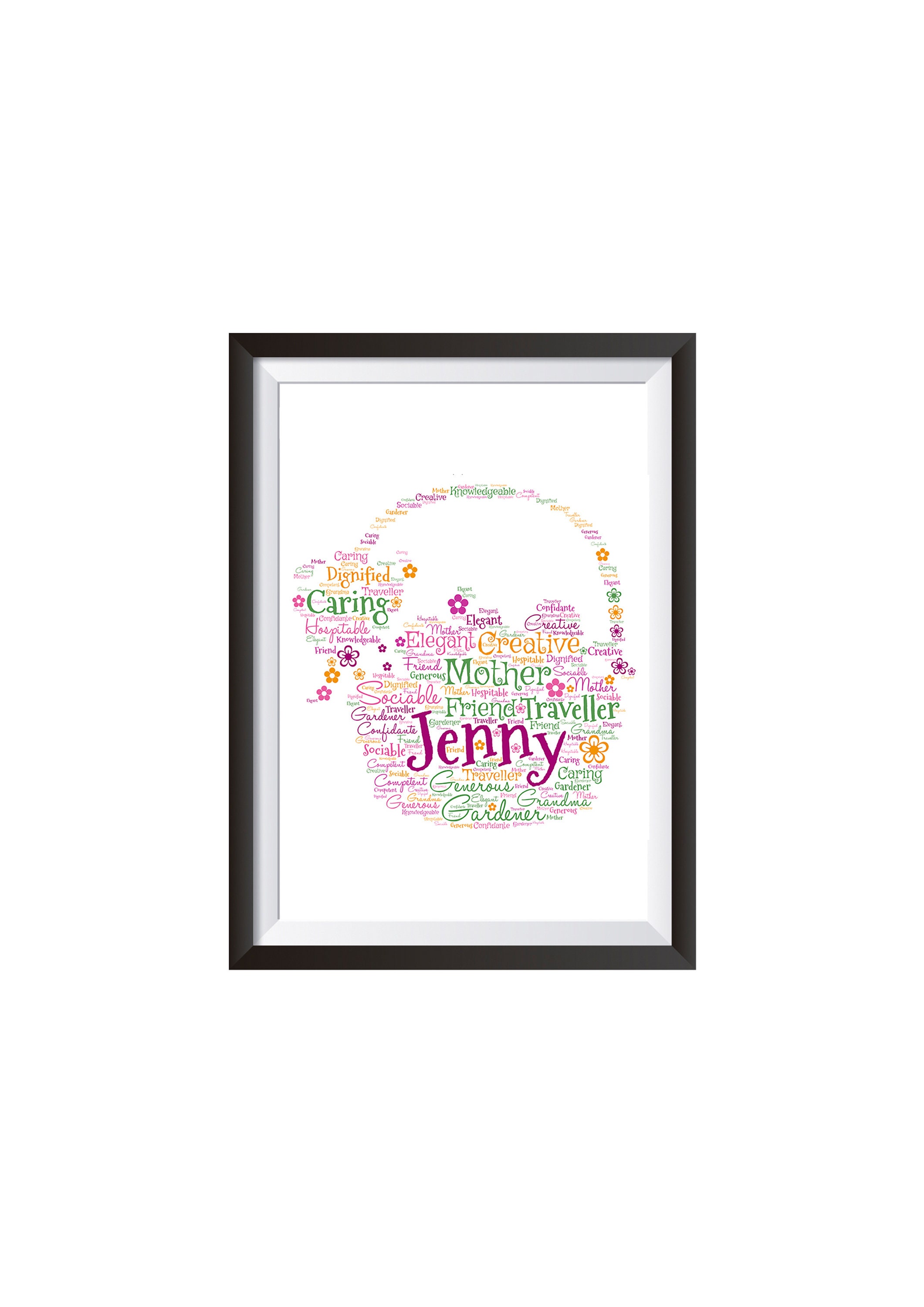 Personalised Word Art Flower Basket Design A4 PRINT ONLY | Etsy