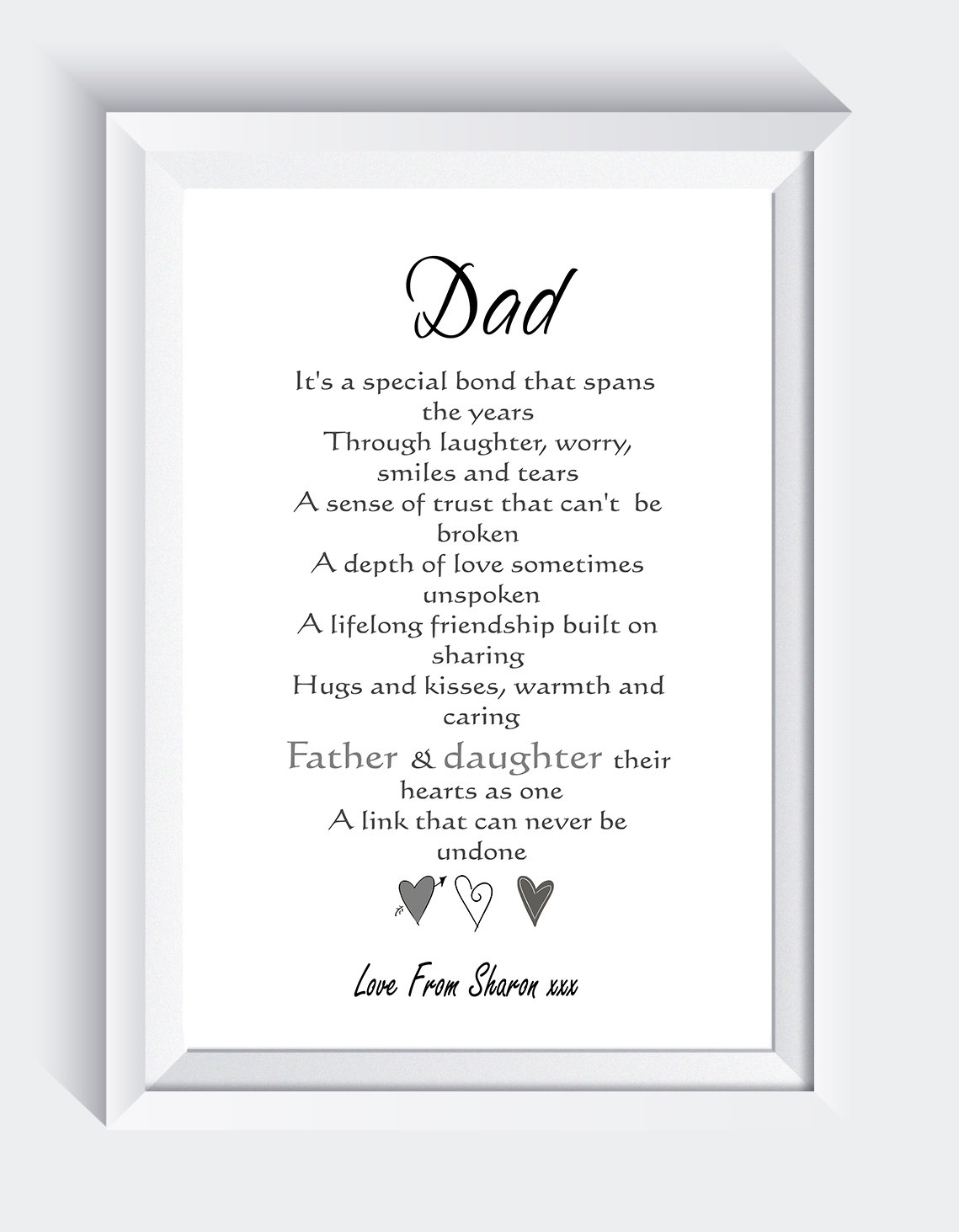Personalised Poem for Dad From Daughter A4 Print Only Unframed - Etsy UK
