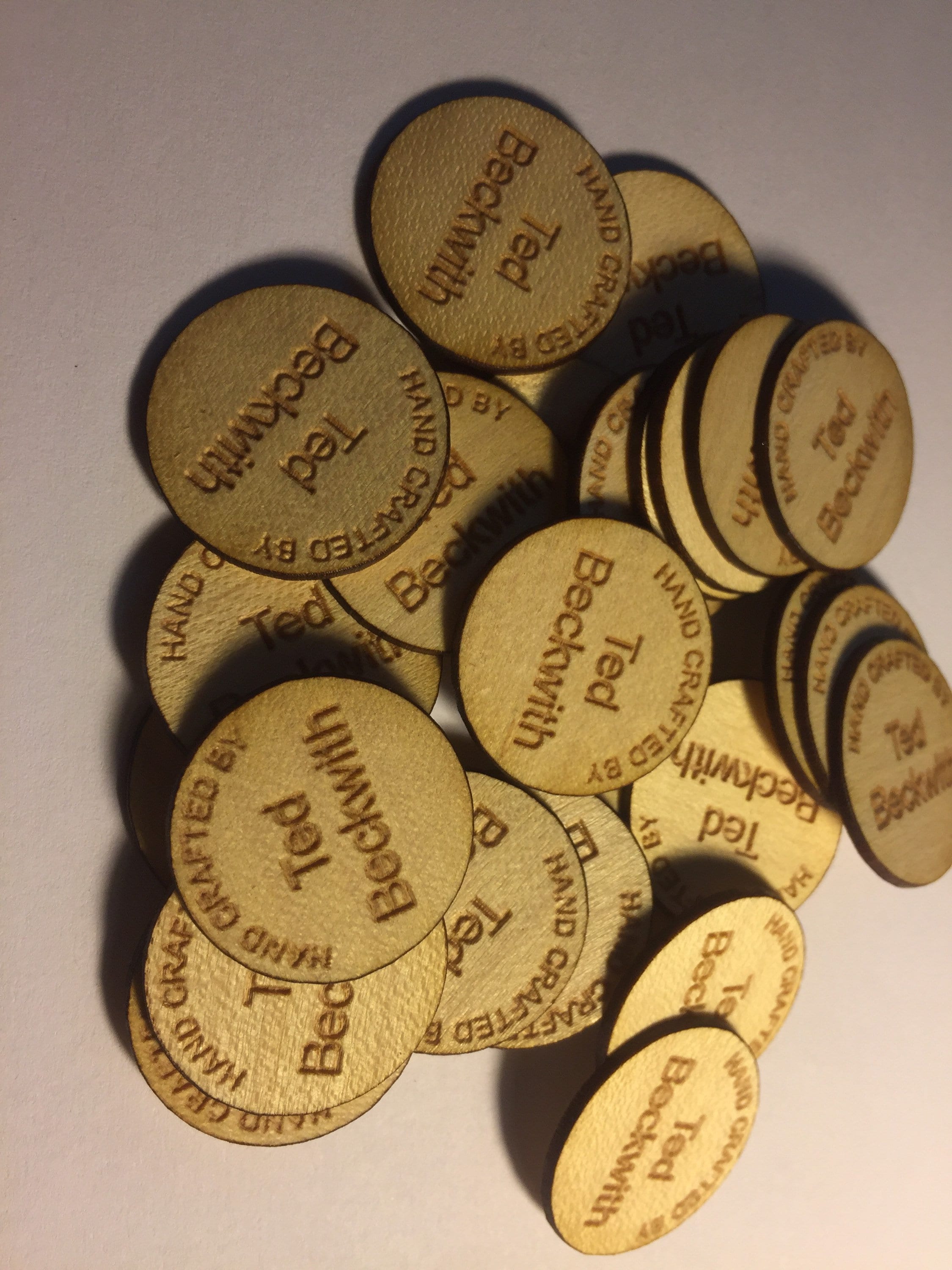 25, 1" Wooden Signature Medallions, Woodturners, Woodworkers, 25 ...