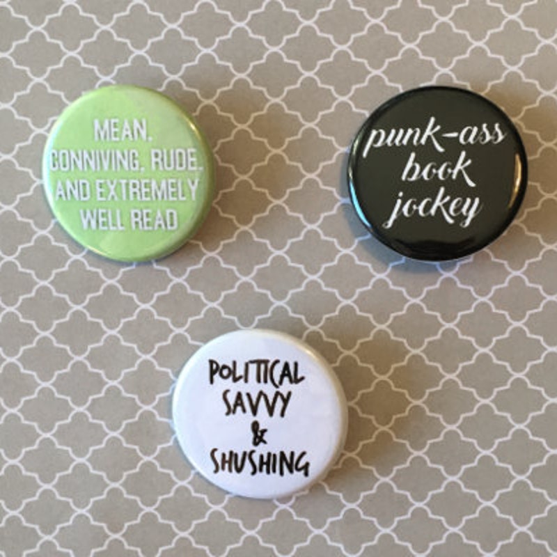 Library Buttons - Etsy
