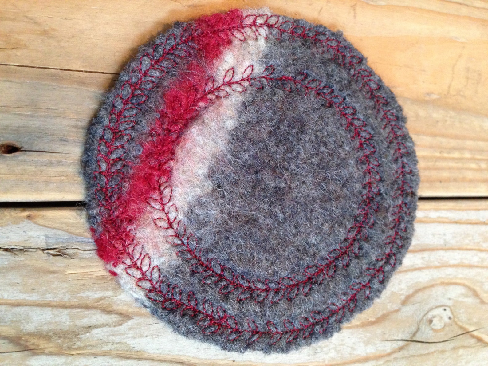 Rustic Eco Felted Wool Coasters Gray Red Tan Warm Modern - Etsy