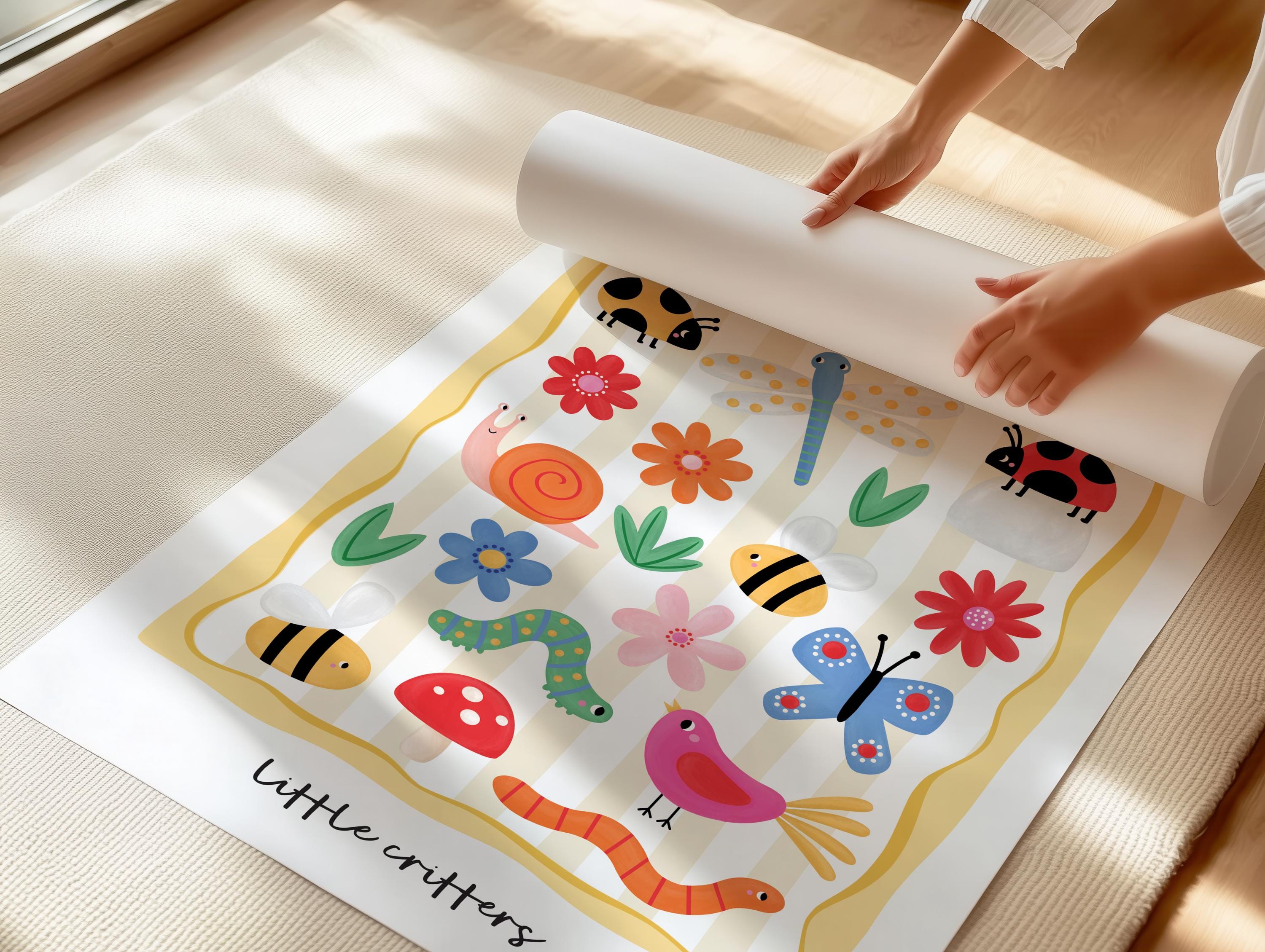 Little Critters Nursery Art Print, Wall Art for Kids Room, Cute Insect ...
