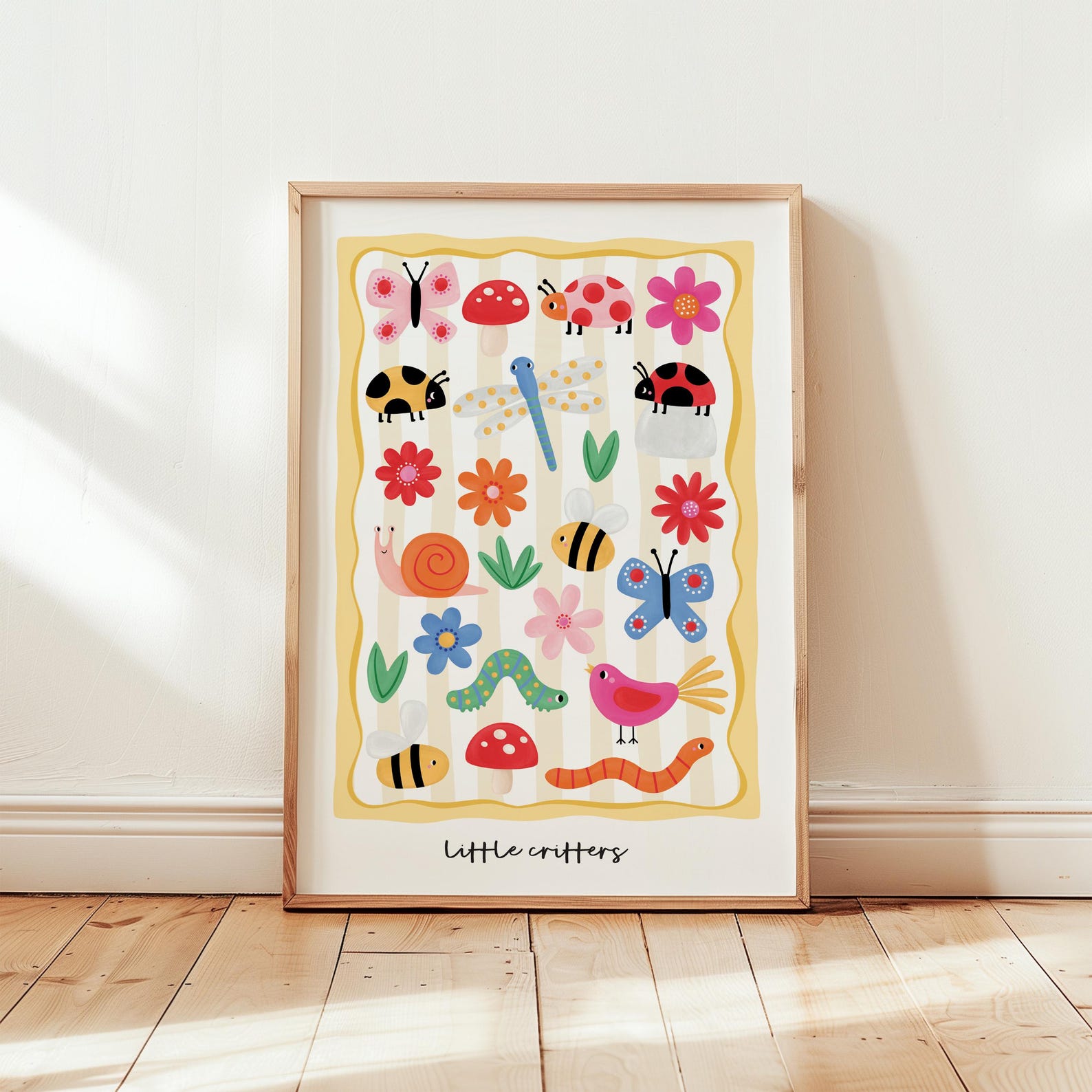 Little Critters Nursery Art Print, Wall Art for Kids Room, Cute Insect ...