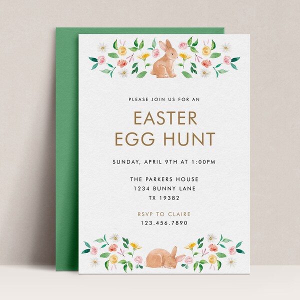 Easter Bunny Invite - Etsy