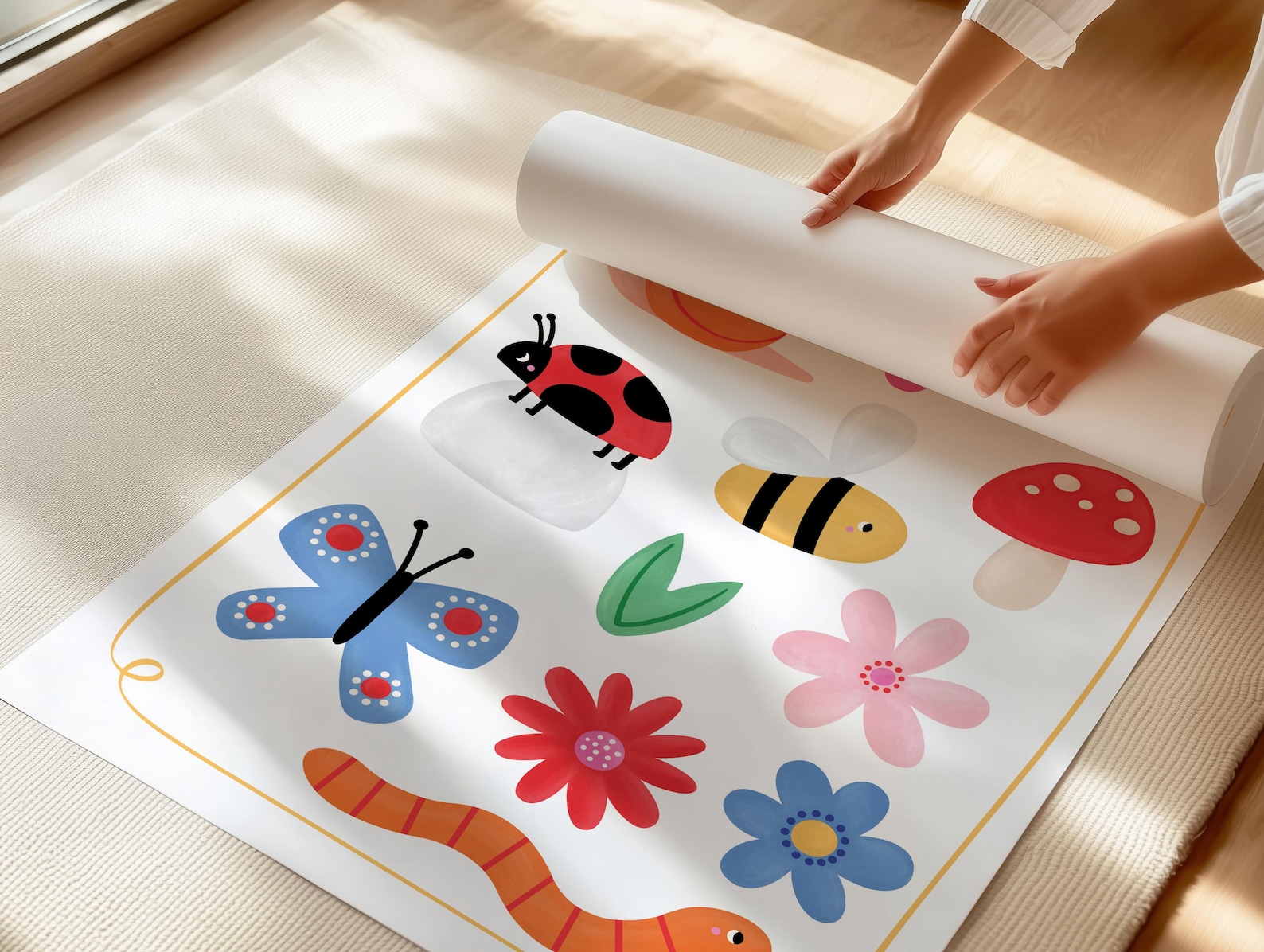 Bug and Garden Wall Art for Kids, Giclée Print With Snail, Bee ...
