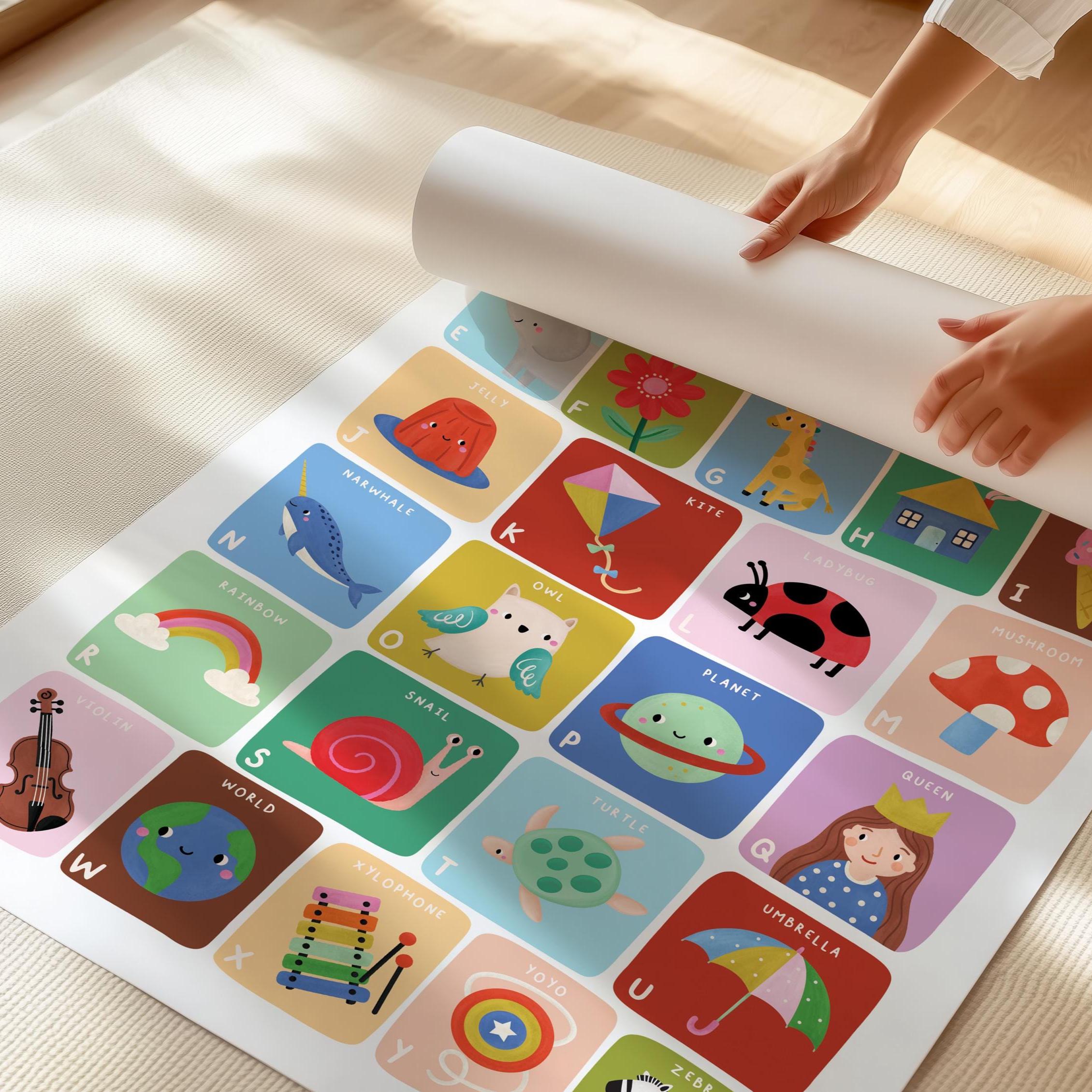 Alphabet Wall Art for Kids – A to Z Nursery Print, Educational ABC ...