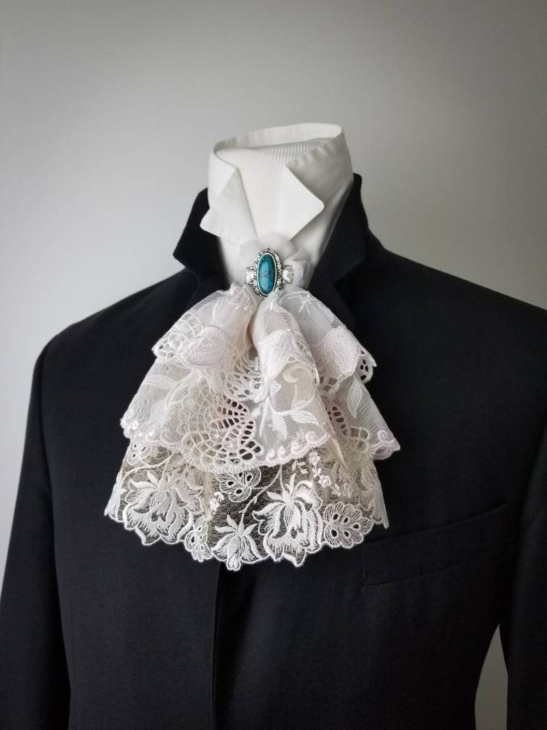 White Lace Jabot 18th Century Men's Fashion Men's | Etsy