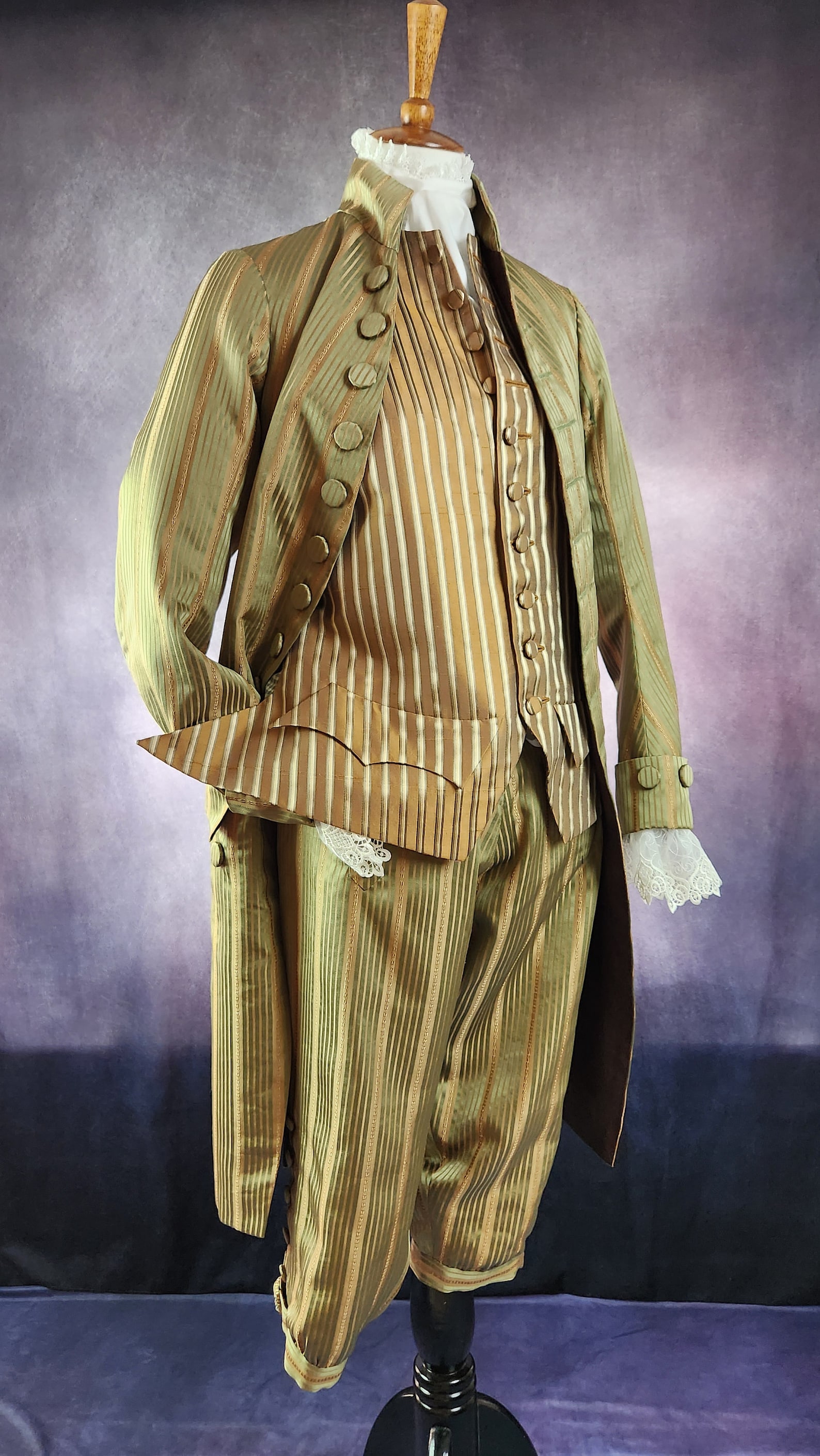 Rococo Costume, 18th Century Frock Coat Vest Breeches Shirt, Men's ...