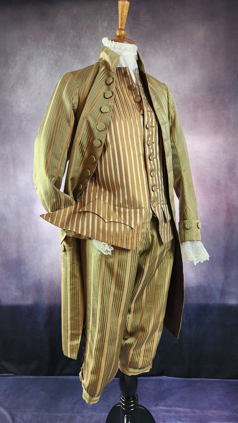 Rococo Costume, 18th Century Frock Coat Vest Breeches Shirt, Men's ...