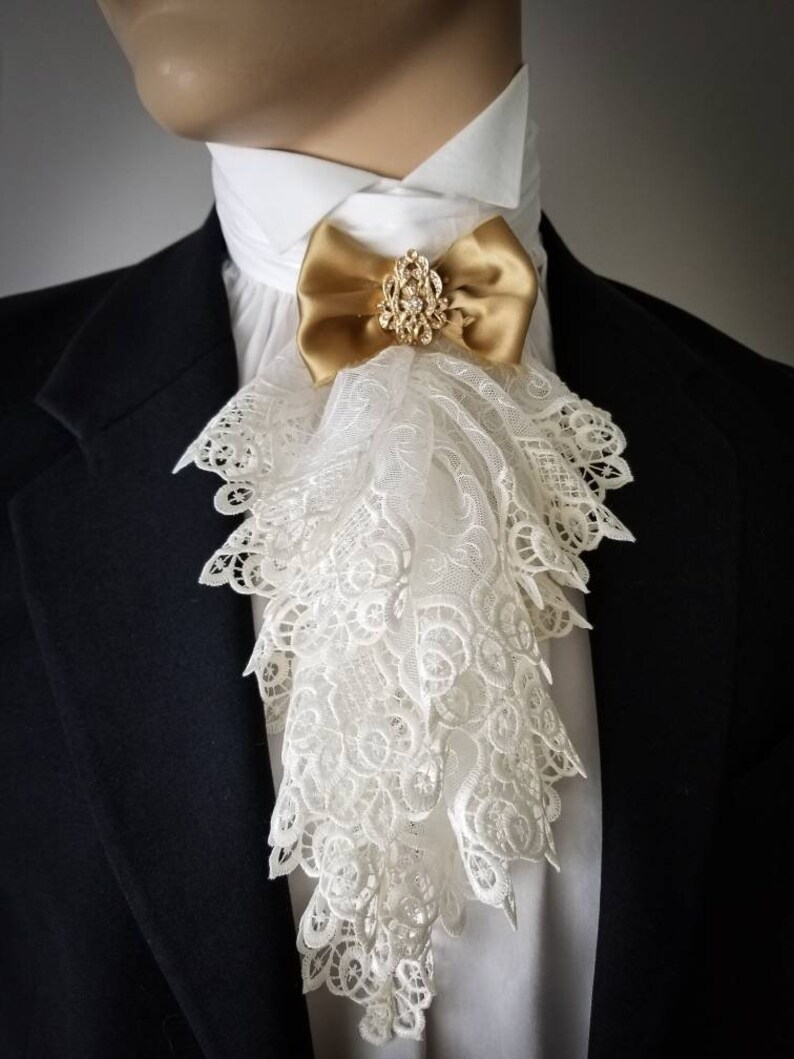 Black Lace Jabot 18th Century Men's Fashion Men's | Etsy