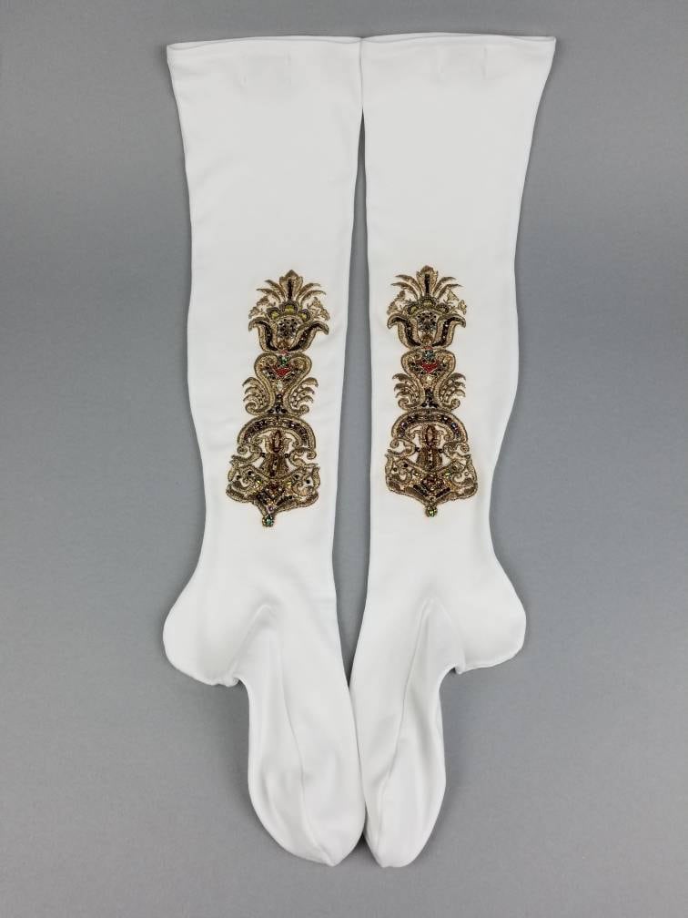 18th Century Stockings With Gold Metal Thread,marie Antoinette, Rococo ...