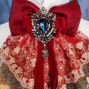 Red Gold Lace Jabot, 18th Century Men's Fashion, Rococo Men's Costume ...