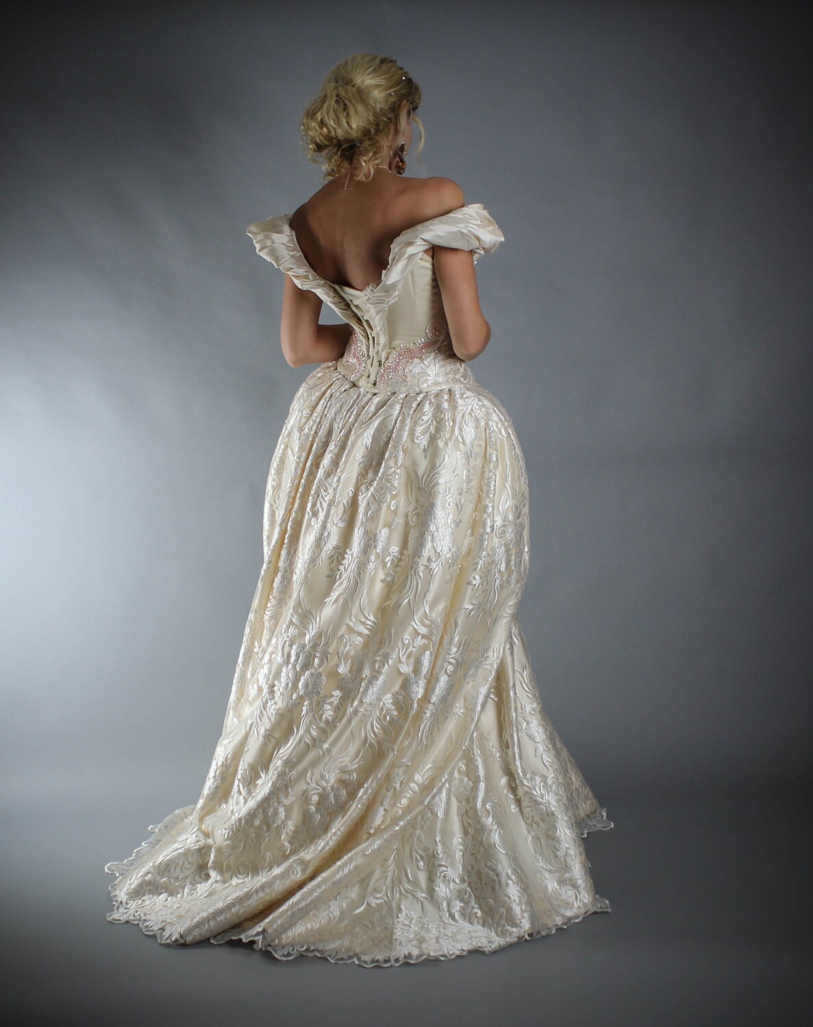 Victorian Wedding Dress, Lace Wedding Dress, Ivory Wedding Dress,open ...