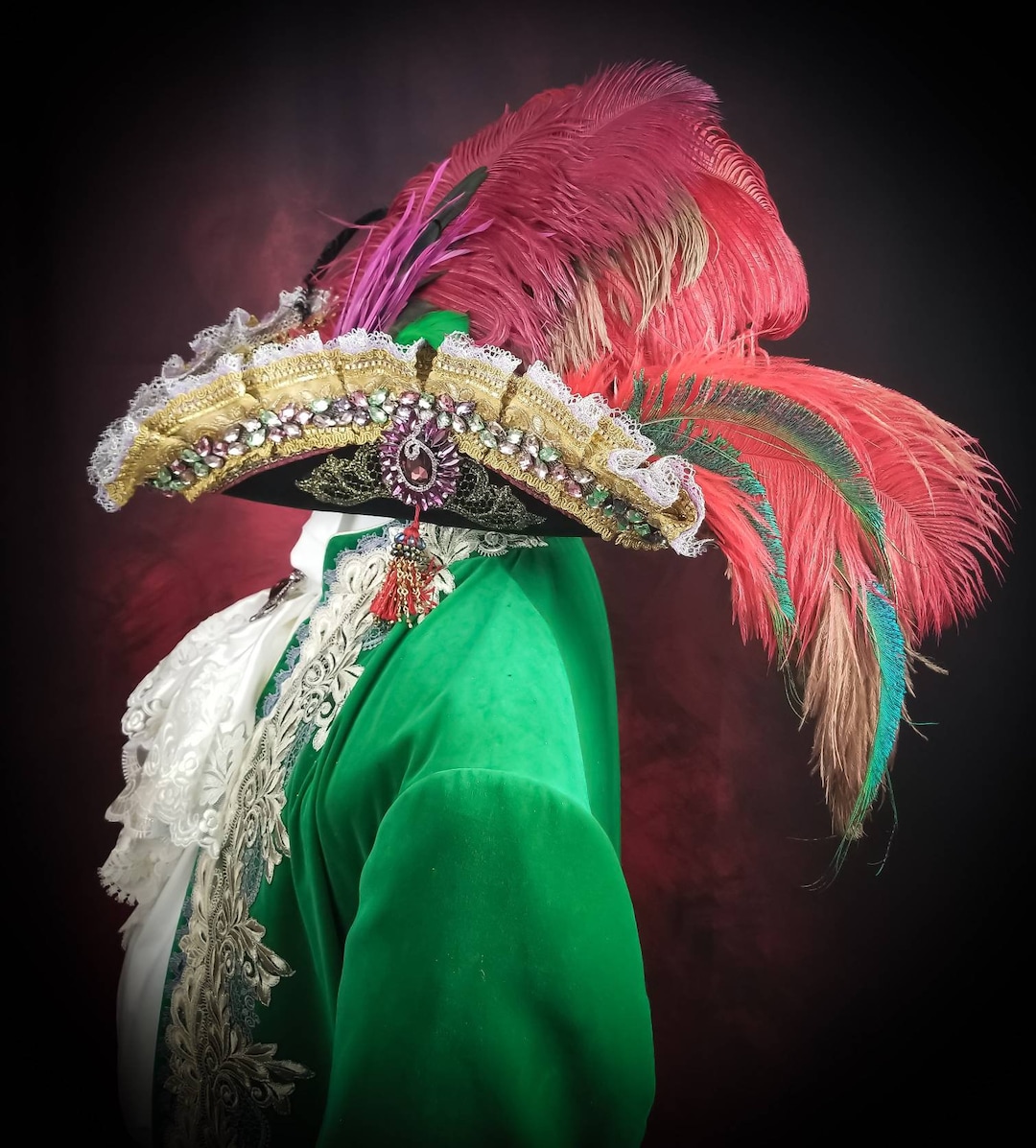 Hat, 18th Century Costume, Tricorn Hat, 18th Century Men's Costume. - Etsy