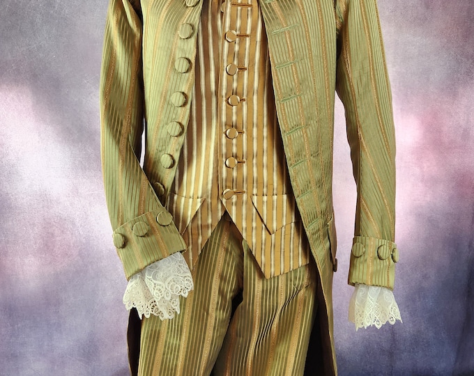 Rococo Costume, 18th Century Frock Coat Vest Breeches Shirt, Men's ...