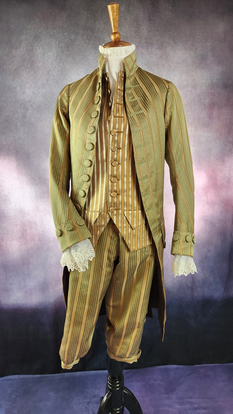 Rococo Costume, 18th Century Frock Coat Vest Breeches Shirt, Men's ...