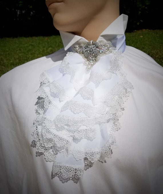 White Lace Jabot 18th Century Men's Fashion Men's | Etsy