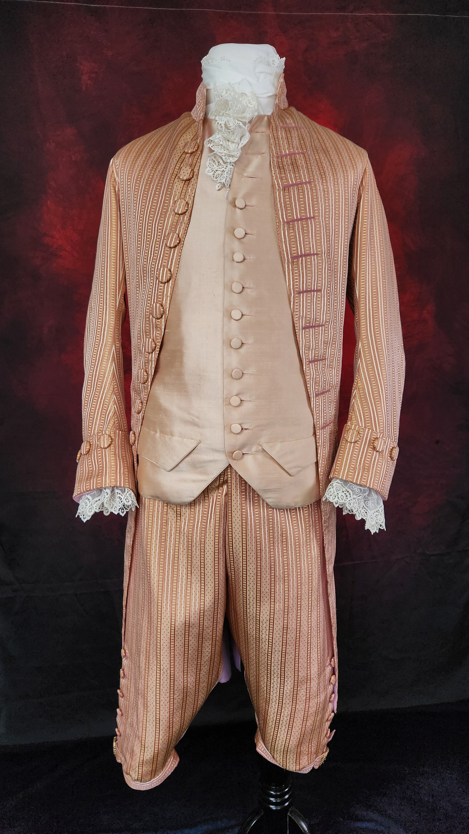 Rococo Costume, 18th Century Frock Coat Vest Breeches Shirt, Men's ...