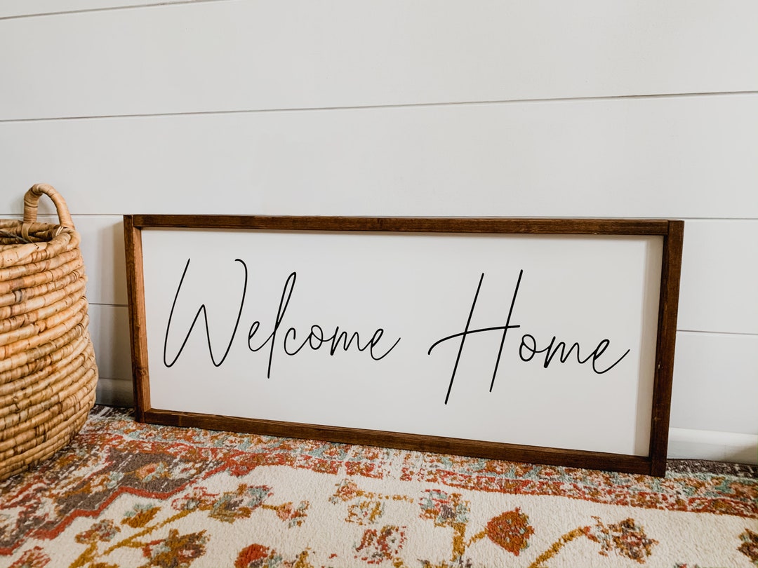 Welcome Home - Welcome Sign - Living Room Sign - Entryway Sign - Rustic ...