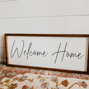 Welcome Home - Welcome Sign - Living Room Sign - Entryway Sign - Rustic ...