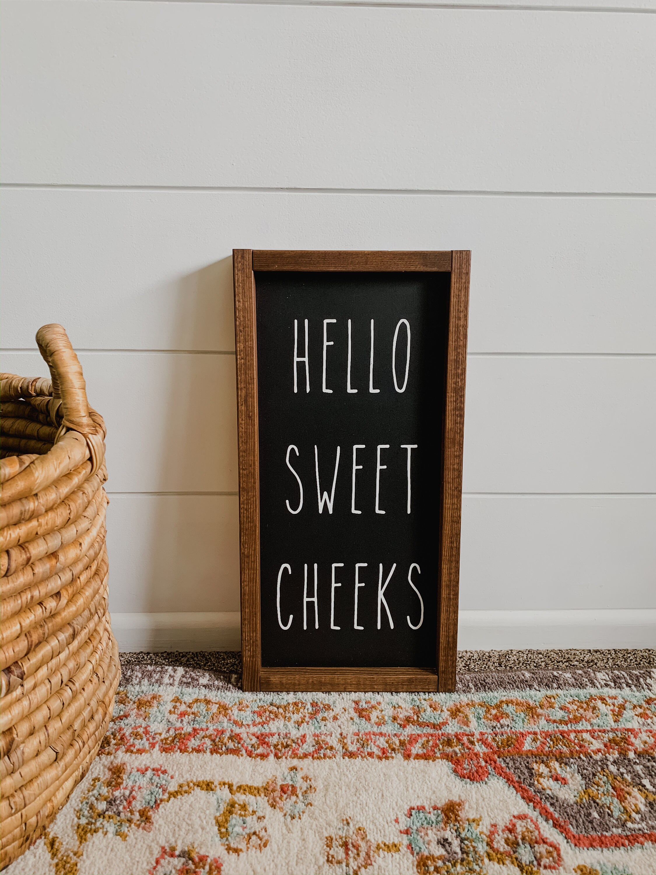 Hello Sweet Cheeks Sign - Love Sign - Bathroom Sign - Bedroom Sign ...