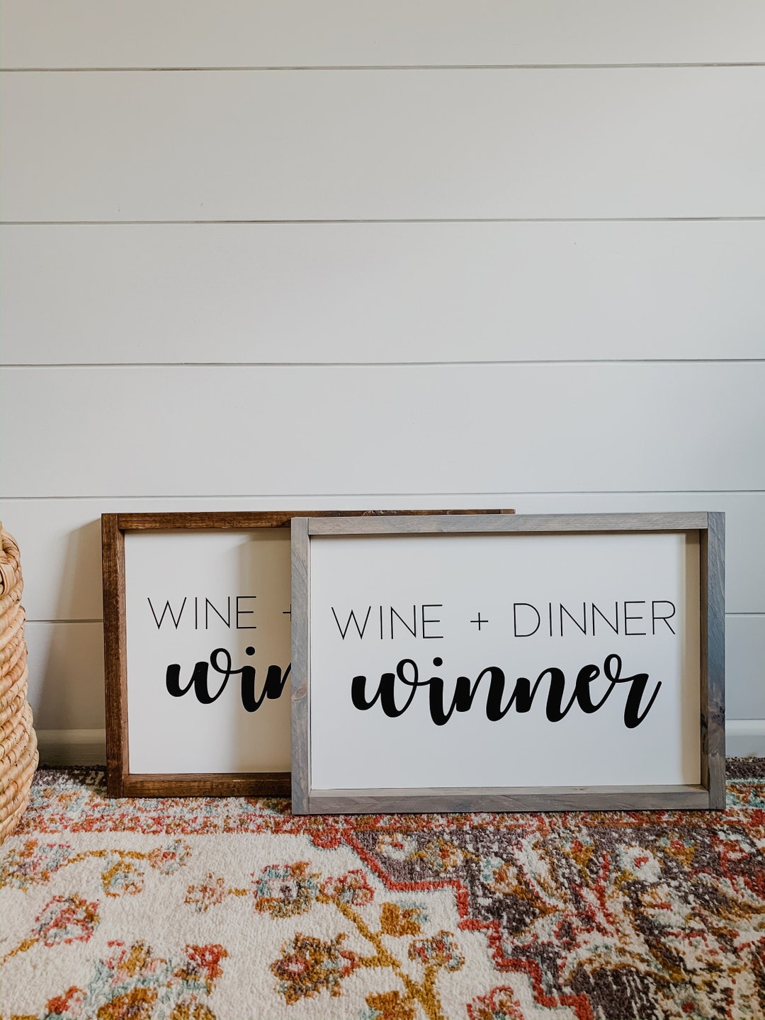 Wine + Dinner - Wine Signs - Kitchen Signs - Housewarming Gift - Wood ...