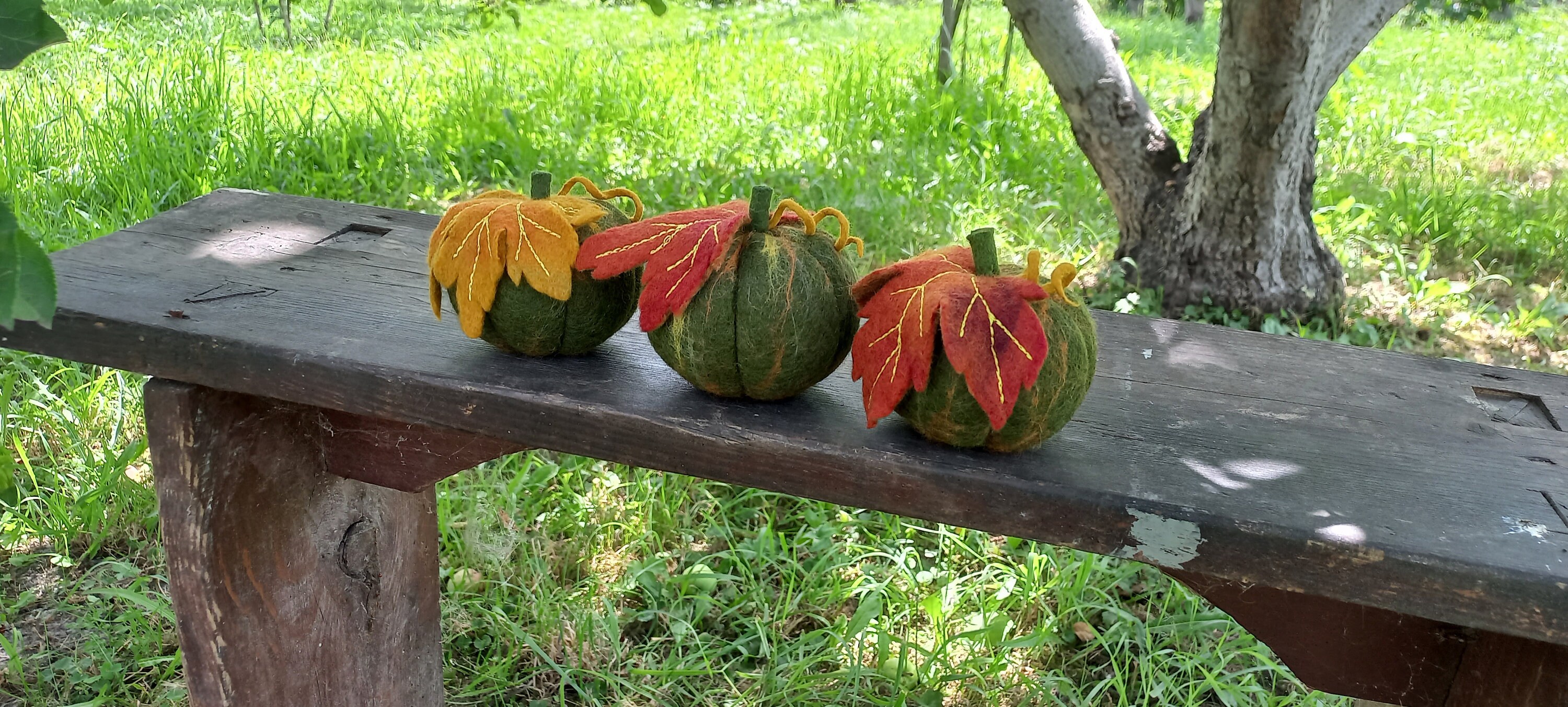 Pumpkin needle pad Pincushion Pin Cushion handmade Halloween | Etsy