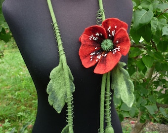 Custom Made, Felted Wool Necklace, Lariat, Belt ,scarf, Handmade, Felt ...
