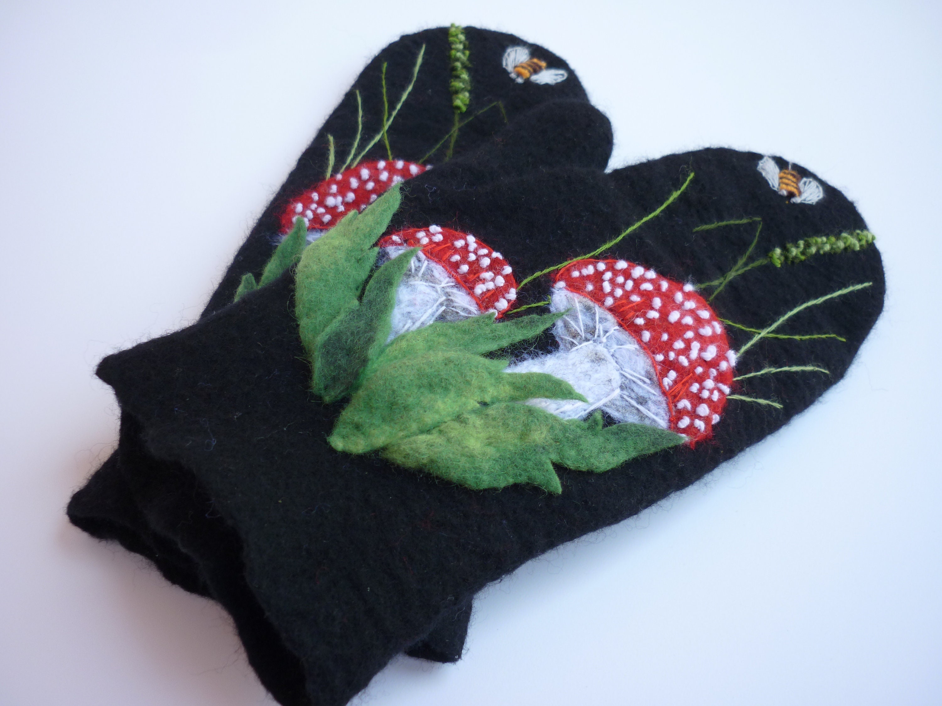 Felted Mitten Pattern Gloves Arm Warmers Organic Wool Mittens | Etsy