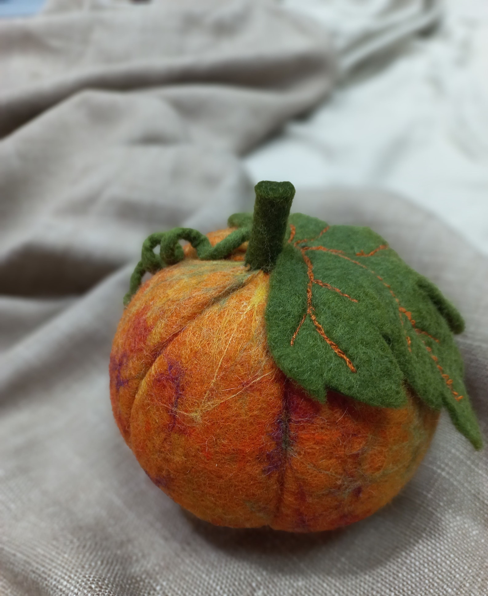 Pumpkin Needle Pad Pincushion Pin Cushion Handmade Halloween - Etsy