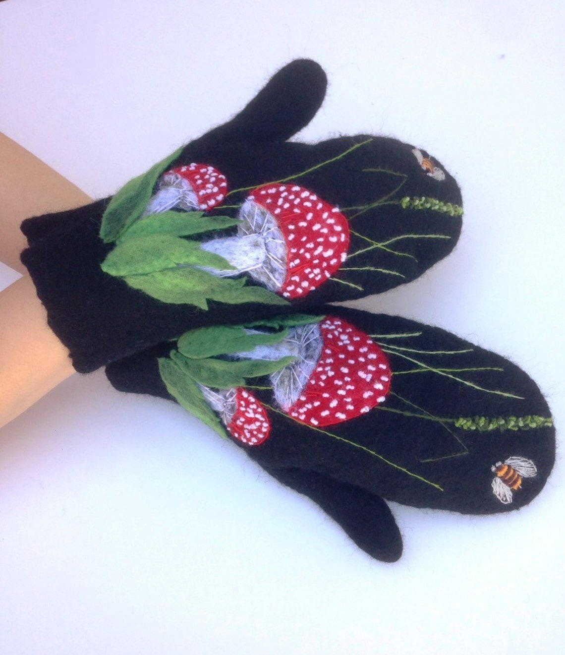 Felted Mitten Pattern Gloves Arm Warmers Organic Wool Mittens | Etsy