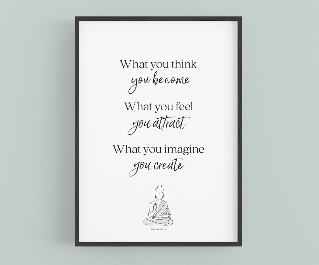 Printable Poster ‘what You Think You Become’ Buddha - Etsy