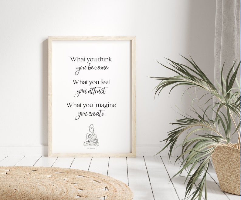 Printable Poster ‘what You Think You Become’ Buddha - Etsy