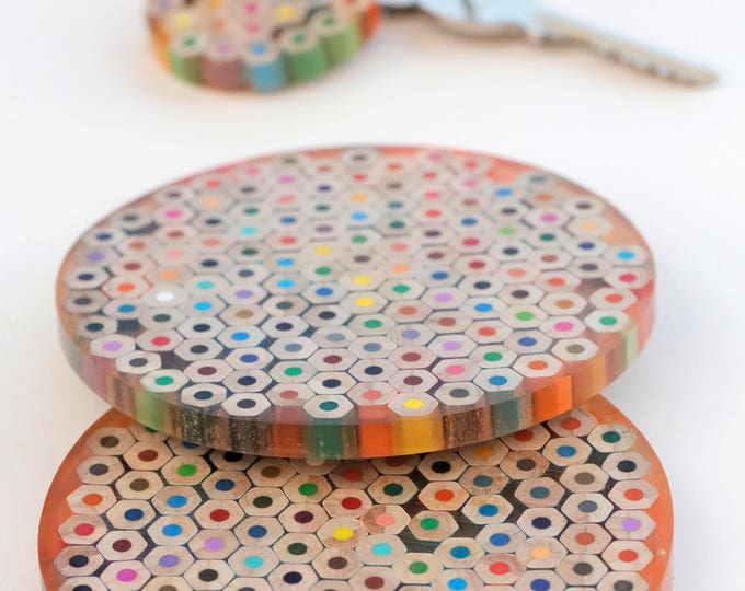 Bespoke Pencil Epoxy Coasters - Etsy