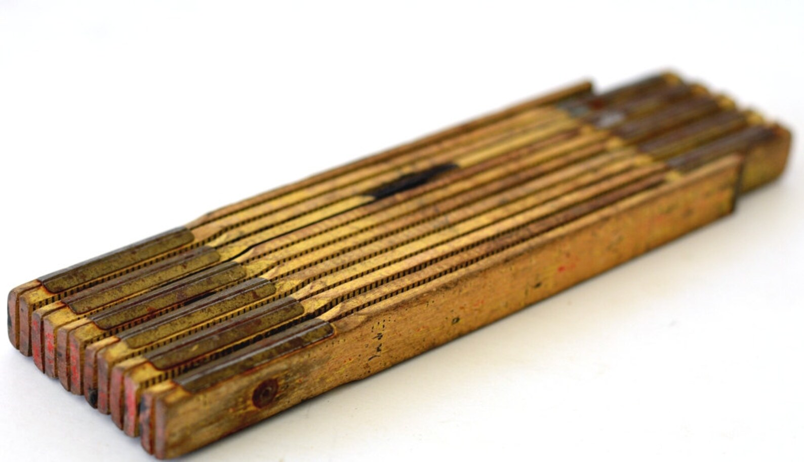 Vintage Mason's Folding Ruler Measuring Tape Wood & Brass | Etsy