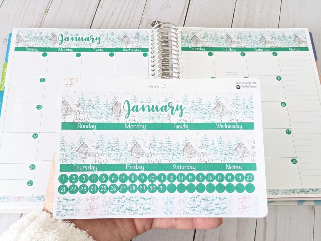 January Monthly Planner Sticker Kit - Etsy